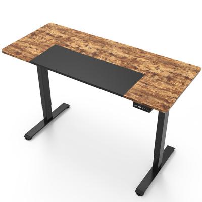 China Bureauwerk Studie Metalen Dual Motor Hoogte Verstelbare Sit-Standing Laptop Tafel in Bruin Te koop