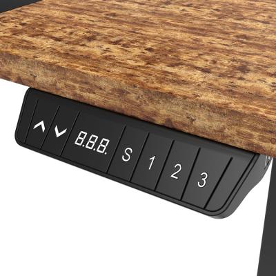 China Bureauwerk Studie Metalen Dual Motor Hoogte Verstelbare Sit-Standing Laptop Tafel in Bruin Te koop