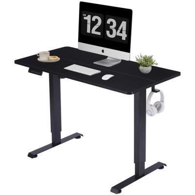 China 25 mm/s Mesa de jogos ergonômica de metal preto ajustável em altura para computador e escritório à venda
