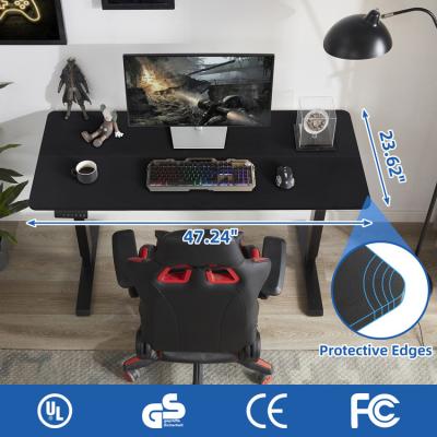China 25 mm/s Escritorio de juegos ergonómico de metal negro ajustable en altura para ordenador y oficina en venta