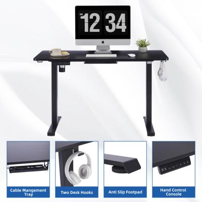 China 25 mm/s Escritorio de juegos ergonómico de metal negro ajustable en altura para ordenador y oficina en venta