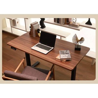 China Elektrische Sit-Stand-Up-Schreibtisch verstellbarer Metallrahmen Braun 710 mm Höhe Büromöbel zu verkaufen