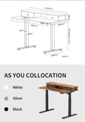 China Negro/Branco/Cadro Cinzento Cor Elétrica Forma L Mesa de Posição Sem barulho e Prática à venda