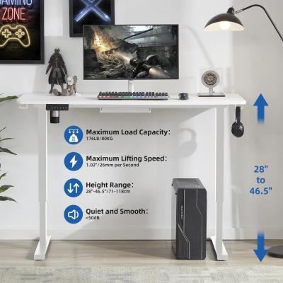 China Elektrisch opheffingsbureau in houten stijl 1000x600 mm Hoogte verstelbaar staande bureau met haak Te koop