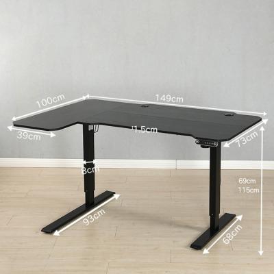 Cina Moderno triplo motorizzato a forma di L Electric Sit Stand Up Desk per altezza e lavoro regolabili in vendita