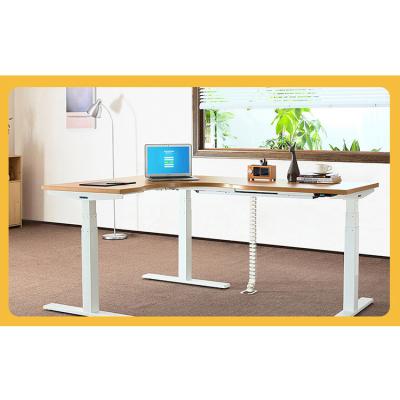 Cina Studio per studenti di scuola su misura scrivania portatile in legno a forma di L con design regolabile in altezza in vendita