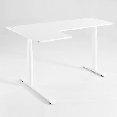 Cina Tavolo in piedi regolabile in altezza elettrico deluxe Mid Century Modern L Desk per ufficio in vendita
