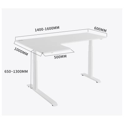 Cina Tavolo in piedi regolabile in altezza elettrico deluxe Mid Century Modern L Desk per ufficio in vendita