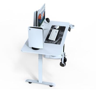 Cina Modern Electric Height Adjustable White Wooden Standing Computer Desk con capo elevatore in vendita
