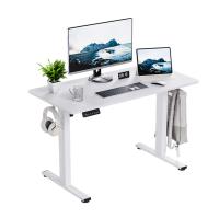 China Modern White Electric Height Adjustable Gaming Desk with Memory Setting Operation Panel for sale