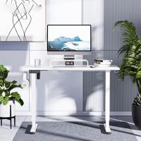 China Modern White Electric Height Adjustable Gaming Desk with Memory Setting Operation Panel for sale