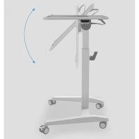 China 680 mm Height Adjustable Wooden Workbench Pneumatic Stand Table for Office Computer for sale