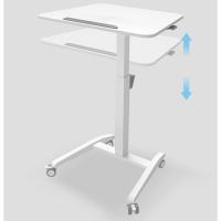 China 680 mm Height Adjustable Wooden Workbench Pneumatic Stand Table for Office Computer for sale