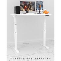 China Home Office Workstation Computer Double Motor Sit Stand Table with Intelligent Column for sale