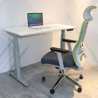 China Electric Sit Stand Up Desk White Adjustable Double Motorized Table with Memory Setting for sale