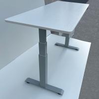China Electric Sit Stand Up Desk White Adjustable Double Motorized Table with Memory Setting for sale