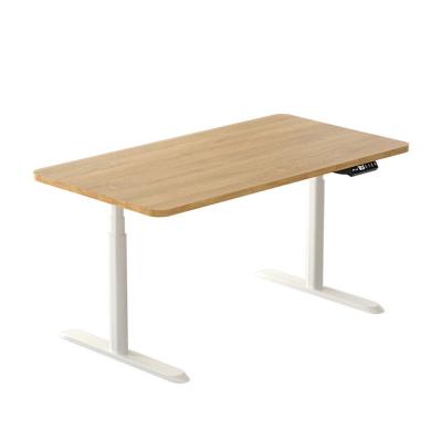 China Dual Motor Sit Stand Computertafel met 80 kg Gewichtscapaciteit in wit houten graan Te koop