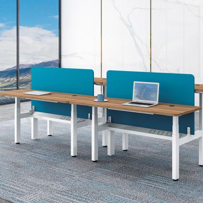 Cina Scrivere tavolo Modern Office Desk con graina di legno personalizzato e regolazione di altezza elettrica in vendita