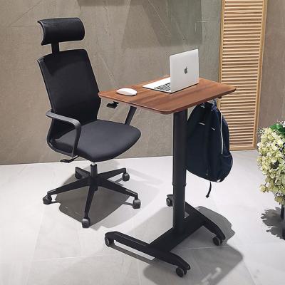 Cina Home Office Tavolo in piedi con regolazione pneumatica dell'altezza e finitura rustica vintage in vendita