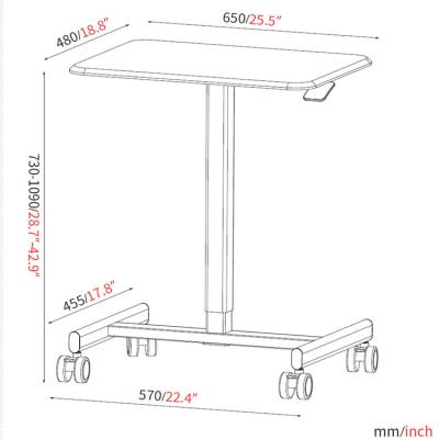 Cina Personal Mobile Pneumatic Office Home Desk con ascensore a gas e design regolabile in altezza in vendita