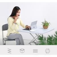 China Wooden Foldable Elevating Desk White Height-Adjustable Computer Desk for Home Office for sale