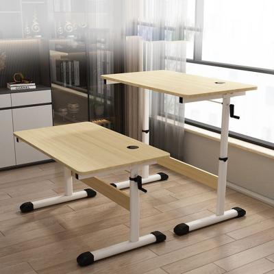 China Minimalistische boeken tafel op maat wit Houten hoogte verstelbare bureau met SPCC stalen frame Te koop
