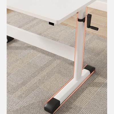 China Minimalistische boeken tafel op maat wit Houten hoogte verstelbare bureau met SPCC stalen frame Te koop
