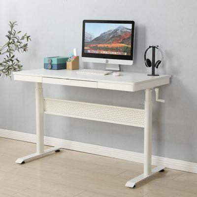 China Verbeter je gaming ervaring met onze hoogte verstelbare witte houten computer tafel Te koop