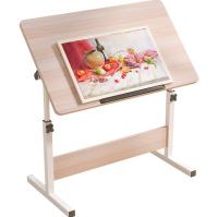 China Adjustable Height Desk Mini Student Study Table with Multifunctional White Wood Design for sale