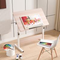 China Adjustable Height Desk Mini Student Study Table with Multifunctional White Wood Design for sale