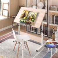 China Adjustable Height Desk Mini Student Study Table with Multifunctional White Wood Design for sale