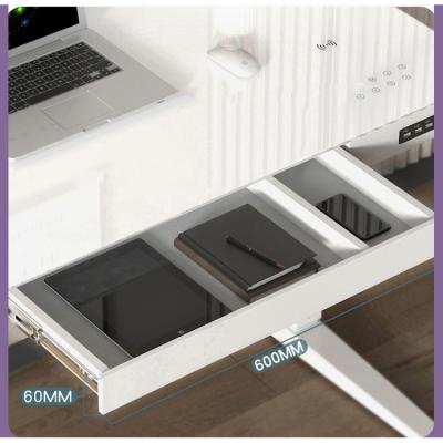 中国 カスタマイズされた白黒木製の電気スタンドデスク 引き出しとメモリ設定 販売のため