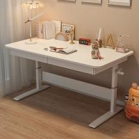 China Adjustable Height Rustic Brown Wood Style PANEL Computer Desk for Office Working for sale