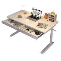 China Adjustable Height Rustic Brown Wood Style PANEL Computer Desk for Office Working for sale