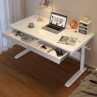 China Solid Small Office Coffee Standing Table Multifunctional White Desk with Storage for sale