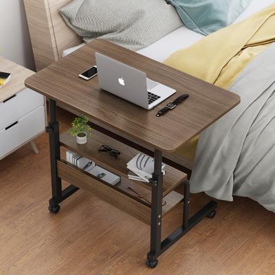 China Handmatige kolomhoogte verstelbare bureau Home Office Werkstation Computer Walnut Desktop Te koop