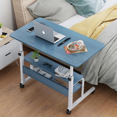 China Handmatige kolomhoogte verstelbare bureau Home Office Werkstation Computer Walnut Desktop Te koop