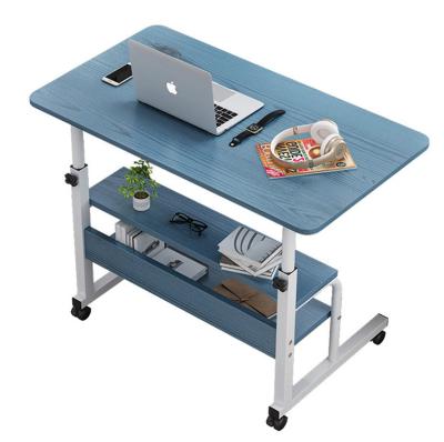 China Handmatige kolomhoogte verstelbare bureau Home Office Werkstation Computer Walnut Desktop Te koop