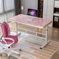 China Custom Promotion Middle Height Adjustable Writing Table with Rustic Brown Desktop for sale