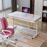 China Custom Promotion Middle Height Adjustable Writing Table with Rustic Brown Desktop for sale