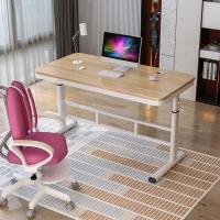 China Custom Promotion Middle Height Adjustable Writing Table with Rustic Brown Desktop for sale
