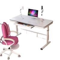 China Custom Promotion Middle Height Adjustable Writing Table with Rustic Brown Desktop for sale