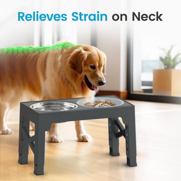 Quality Adjustable Lifting Slow Pet Food Bowl Outdoor Elevated Dog Bowls With Stand for sale