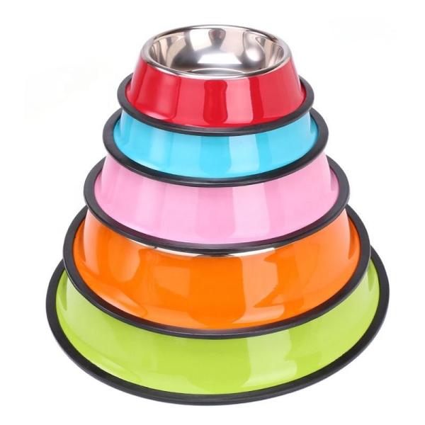 Quality 10oz - 50oz Volume Non Slip Pet Feeder Powder Coated Stainless Steel Dog Food for sale