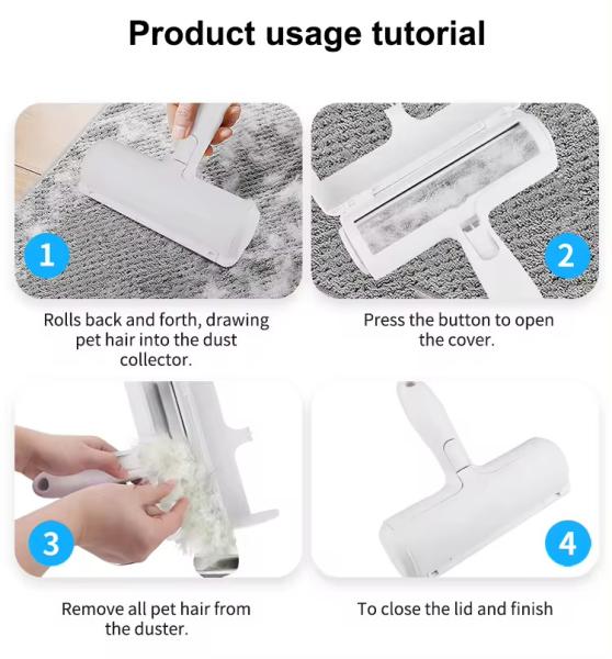 Quality Reusable Pet Grooming Brush Couch Comb Self Cleaning Dog Hair Lint Roller Custom for sale