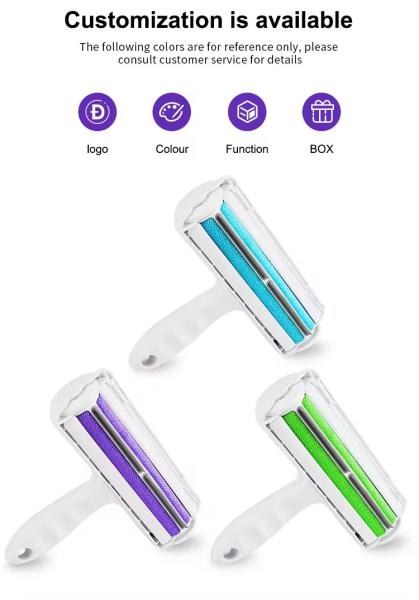 Quality Reusable Pet Grooming Brush Couch Comb Self Cleaning Dog Hair Lint Roller Custom for sale