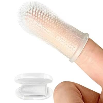 Quality Soft Silicone Pet Toothbrush Easy Cleaning Dog Finger Toothbrush for sale