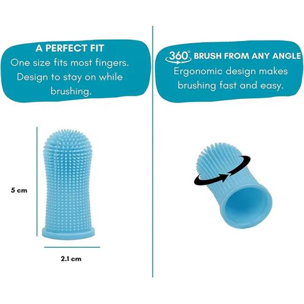 Quality Soft Silicone Pet Toothbrush Easy Cleaning Dog Finger Toothbrush for sale