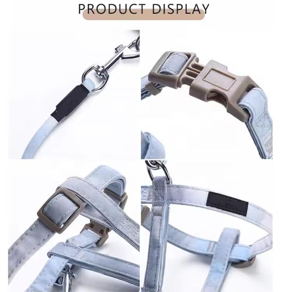 Quality Nylon Dog Collar Harness And Leash Set Adjustable Reflective Harness Pet Mesh for sale