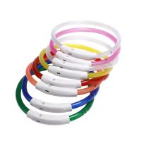 Quality Silicone Waterproof LED Dog Collar Rechargeable USB Flashing Dog Collar for sale